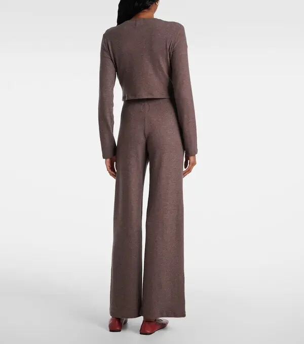LESET Lauren Cropped Jersey Cardigan