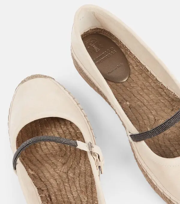 Brunello Cucinelli Monili Suede Espadrilles
