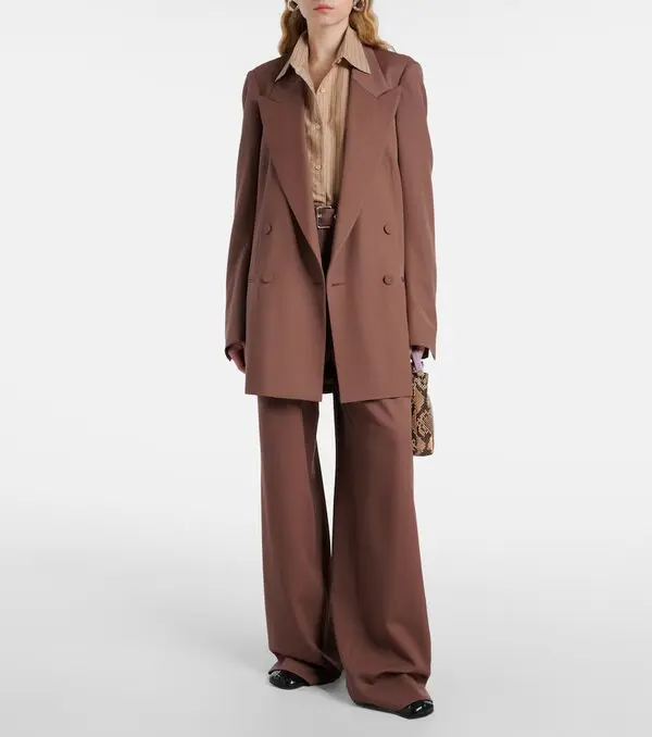 Dries Van Noten Belted Wide-leg Wool Gabardine Trousers