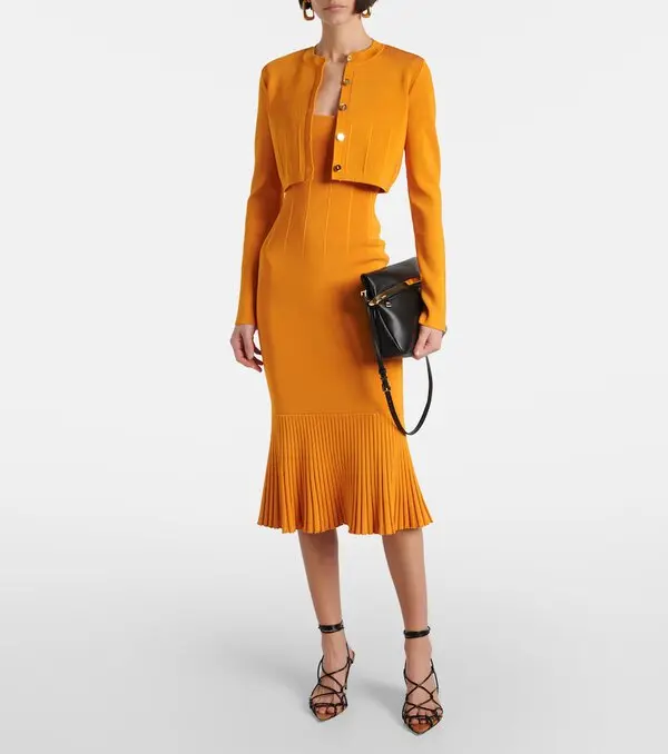 Galvan Atalanta Cropped Cardigan In Sunset - Orange
