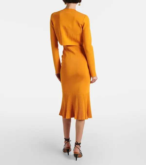 Galvan Atalanta Cropped Cardigan In Sunset - Orange