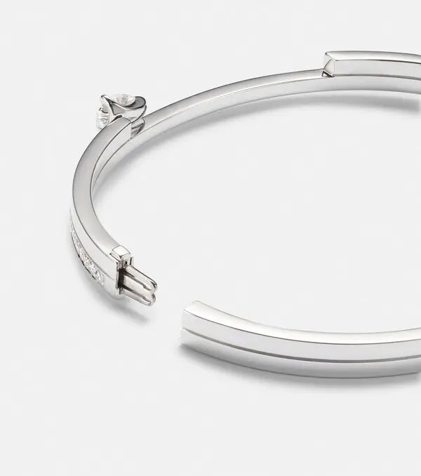 REPOSSI 18kt White Gold Diamond Bangle - Silver
