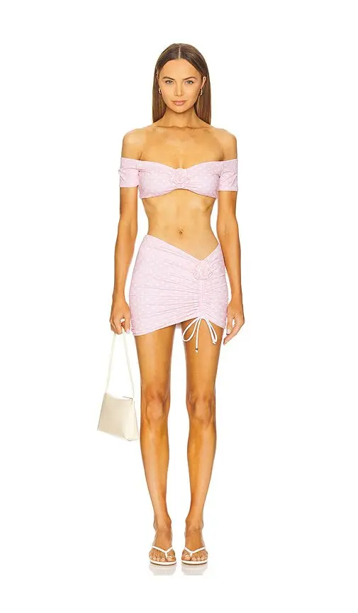 BANANHOT Stefan Off-the-shoulder Top With Rosette Accent