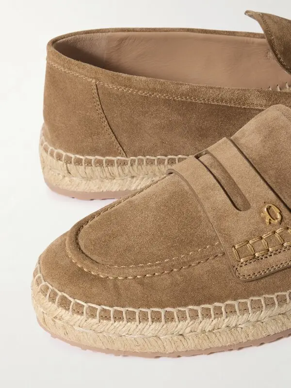GIANVITO ROSSI Lido Suede Espadrille Flats