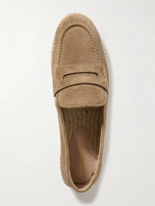 GIANVITO ROSSI Lido Suede Espadrille Flats