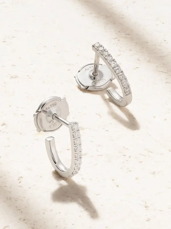 Messika 18 Karat White Gold Diamond Hoop Earrings - Silver