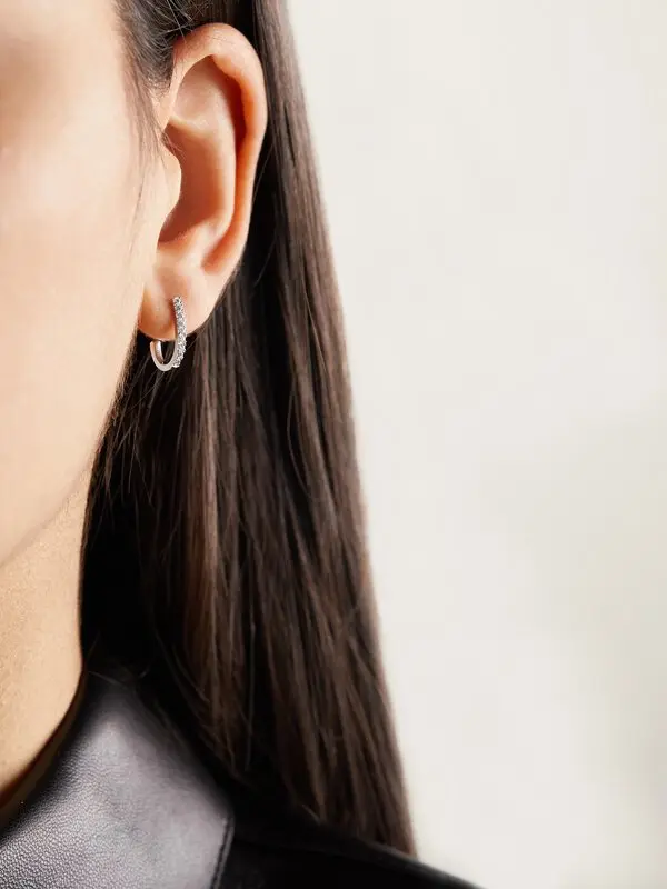 Messika 18 Karat White Gold Diamond Hoop Earrings
