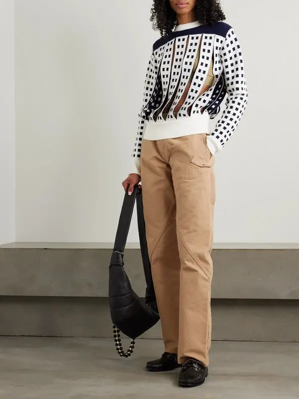JW Anderson Cutout Jacquard-knit Sweater