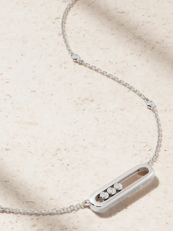 Messika 18 Karat White Gold Diamond Necklace - Silver
