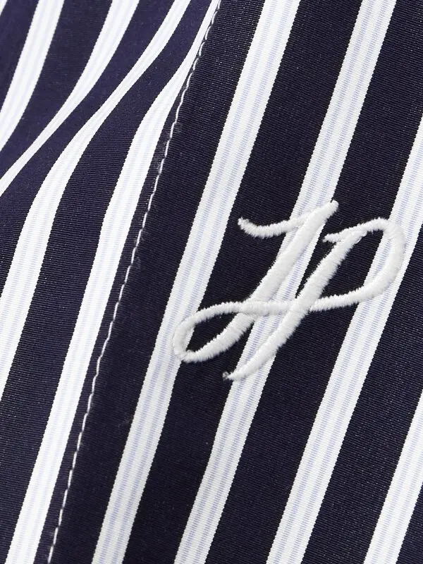PATOU Embroidered Striped Cotton-poplin Shorts