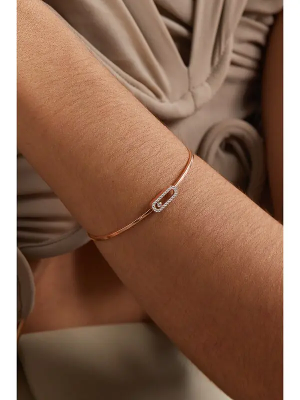 Messika Move Uno 18-karat Rose Diamond Bangle