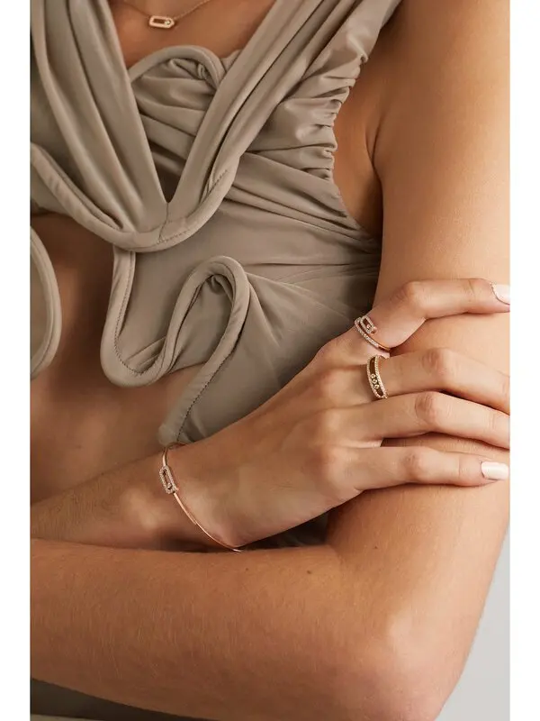 Messika Move Uno 18-karat Rose Diamond Bangle