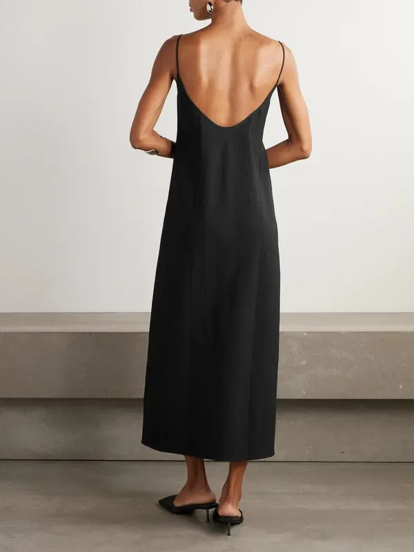 Another Tomorrow Hemp-blend Midi Dress