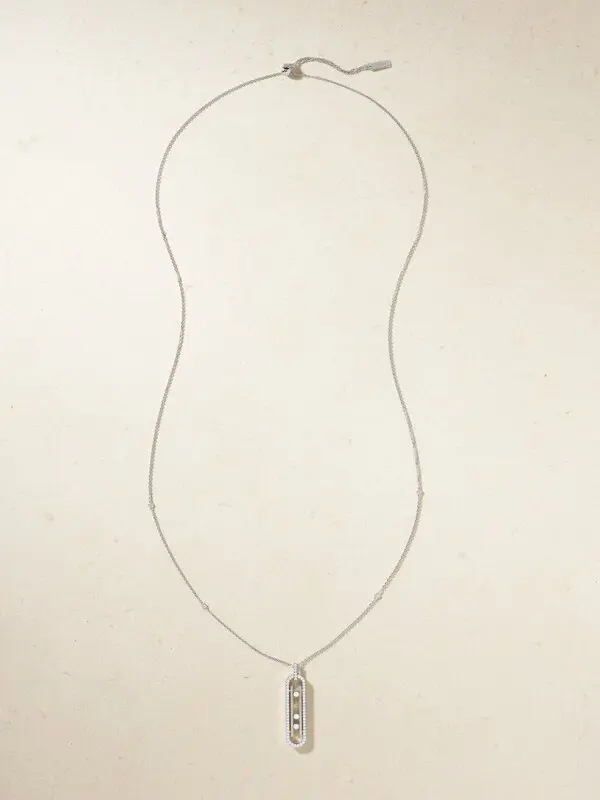 Messika Move 10th 18 Karat White Gold Diamond Necklace