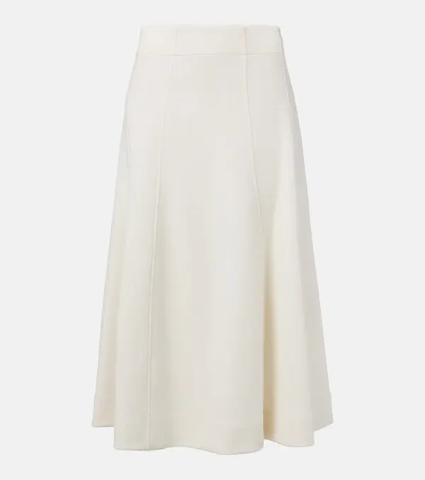 JIL SANDER Knitted Midi Skirt In Latte - White