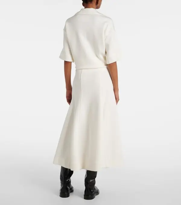 JIL SANDER Knitted Midi Skirt In Latte