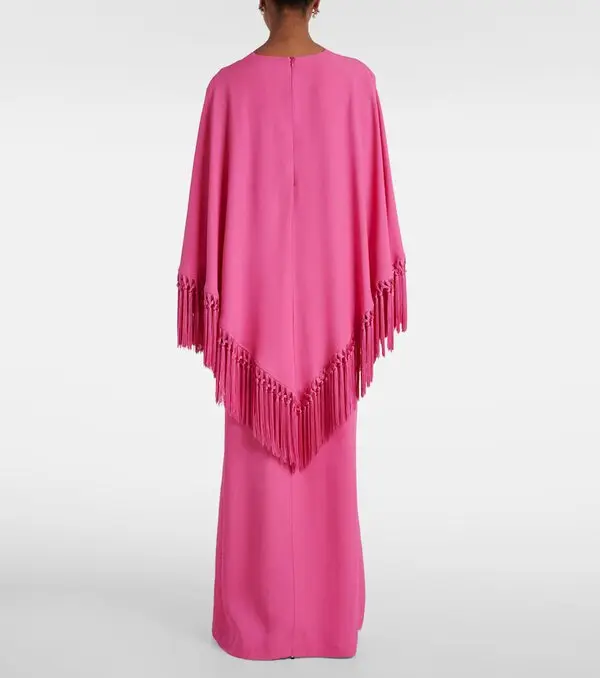 TALLER MARMO Fringed Crepe Cady Kaftan