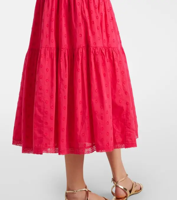 Ulla Johnson Freya Polka-dot Cotton Dobby Midi Dress