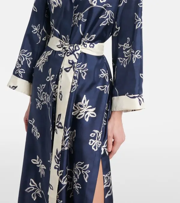 Max Mara Timeo Printed Silk Wrap Dress