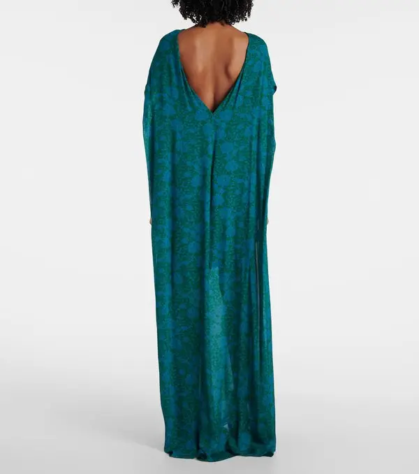 Dries Van Noten Embellished Printed Maxi Dress