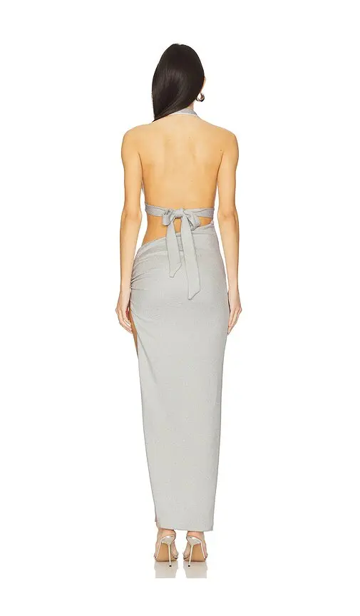 Superdown Metallic Cut-out Halterneck Gown
