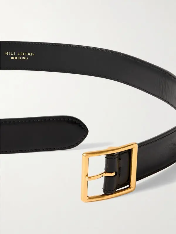 NILI LOTAN Gabriele Leather Belt - Black