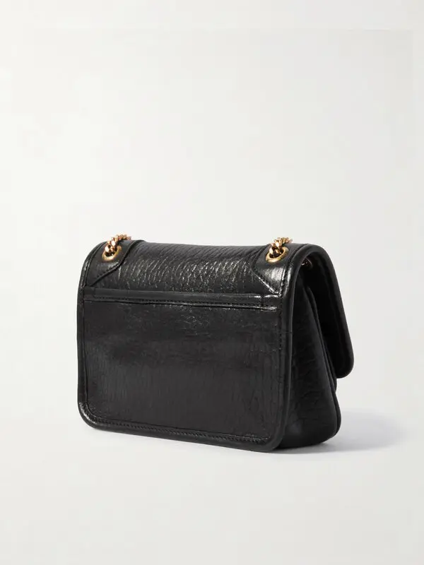 Saint Laurent Niki Mini Crinkled-leather Shoulder Bag