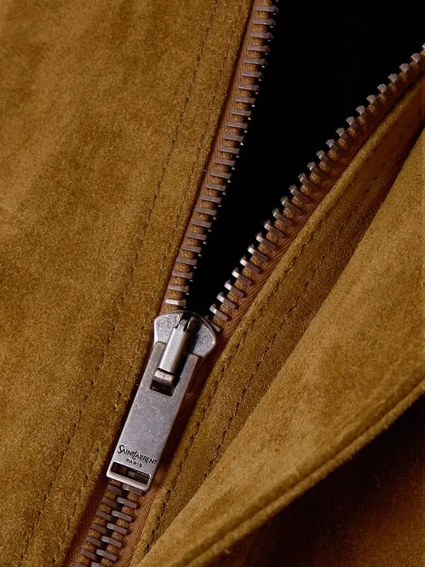 Saint Laurent Zip-up Suede Bomber Jacket