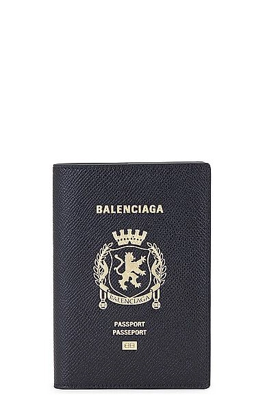 Balenciaga Passport Holder Wallet - Black