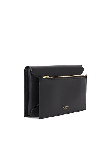 Saint Laurent Large Flap Wallet - Nero