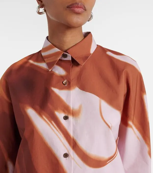Dries Van Noten Printed Cotton Shirt - Brown