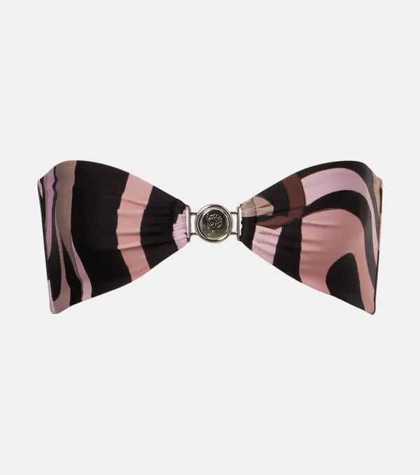 Emilio Pucci Marmo Bandeau Bikini Top - Beige