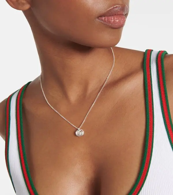 Gucci Sterling Gg Marmont Pendant Necklace