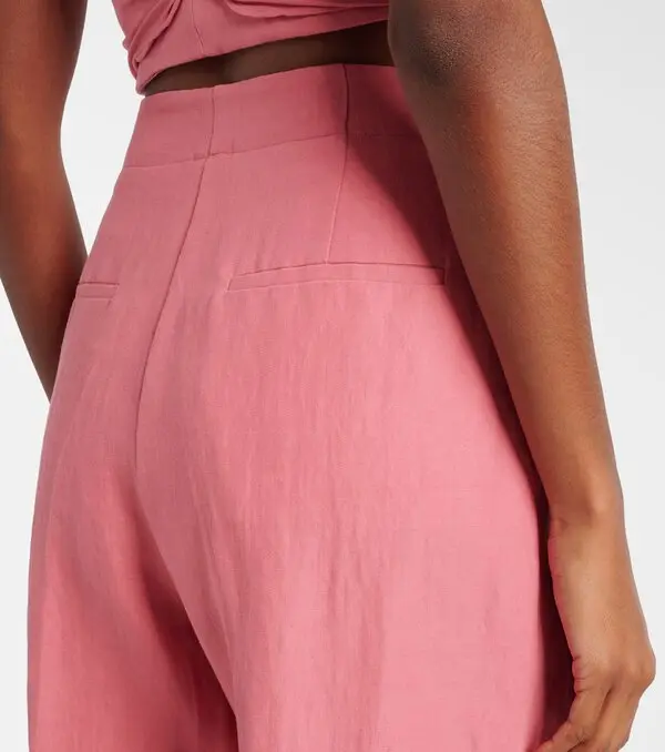 Tove Santu Linen And Cotton-blend Culottes In Cherry - Pink