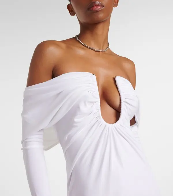 Christopher Esber Arched Palm Off-shoulder Maxi Dress - White