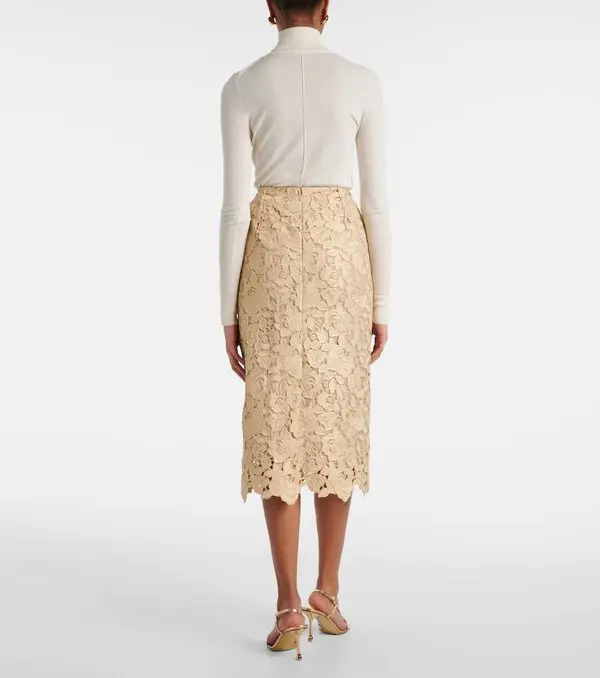 Oscar De La Renta Guipure Lace Pencil Skirt