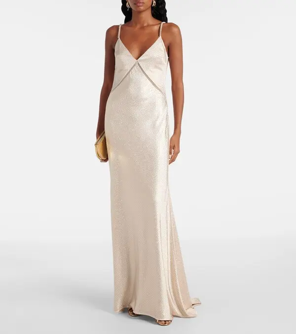 Roland Mouret Embellished Satin Gown