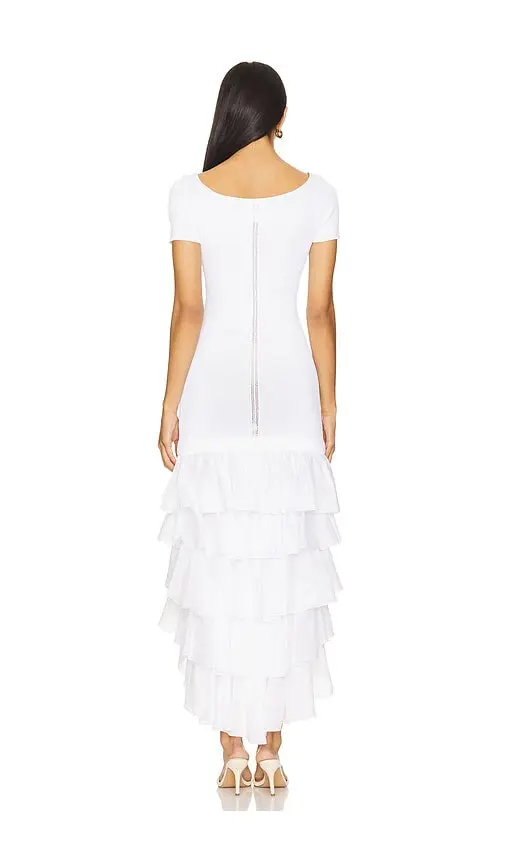 Alejandra Alonso Rojas Knit Ruffle Dress - White