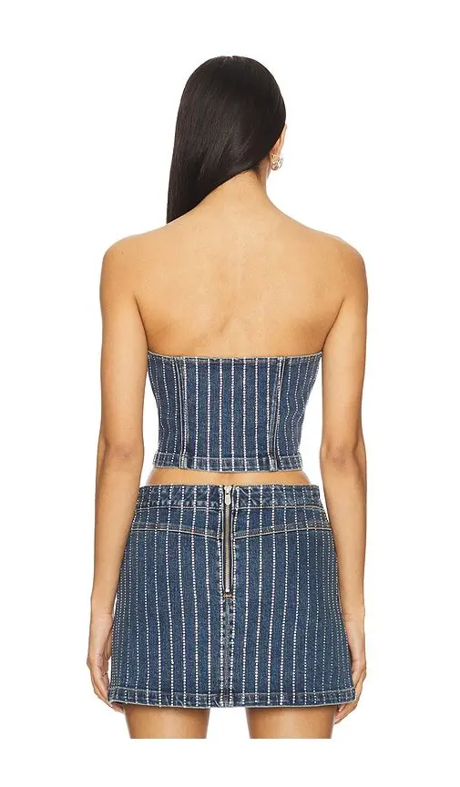 Abrand Denim Academia Sequined Bustier
