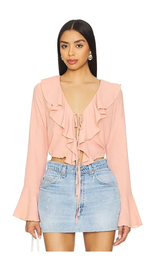 MORE TO COME Denise Ruffle Tie Top