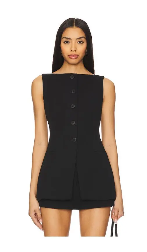 EAVES Lyla Vest Top - Black