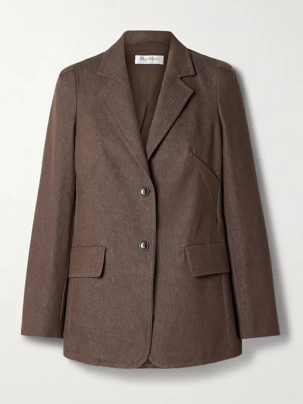 Max Mara Cotton-twill Blazer - Brown