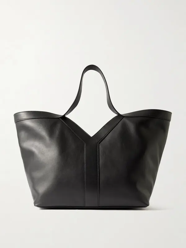 Saint Laurent Y-shaped Leather Tote - Black