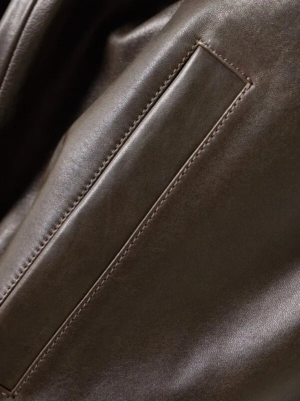 Nour Hammour Marly Leather Bomber Jacket