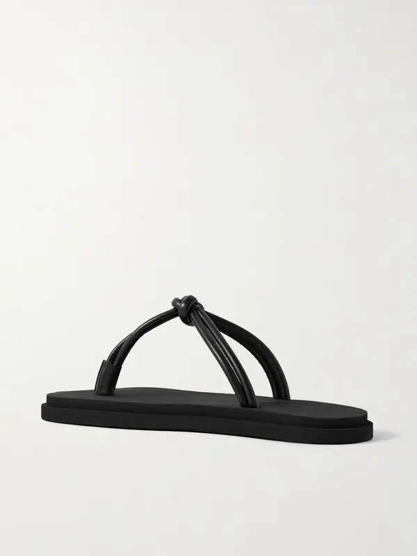 EMME PARSONS Knot Leather Flip Flops - Black