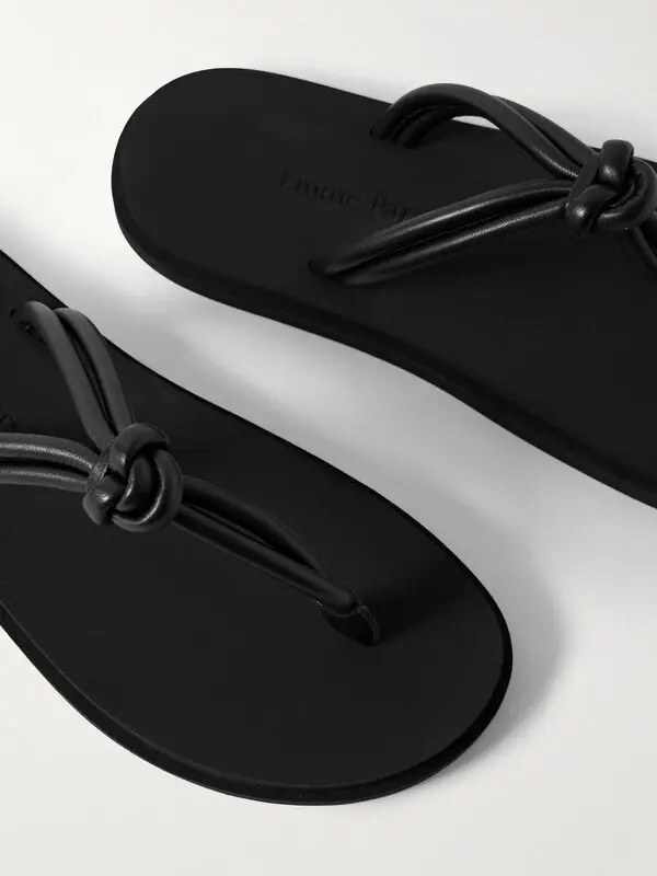 EMME PARSONS Knot Leather Flip Flops - Black