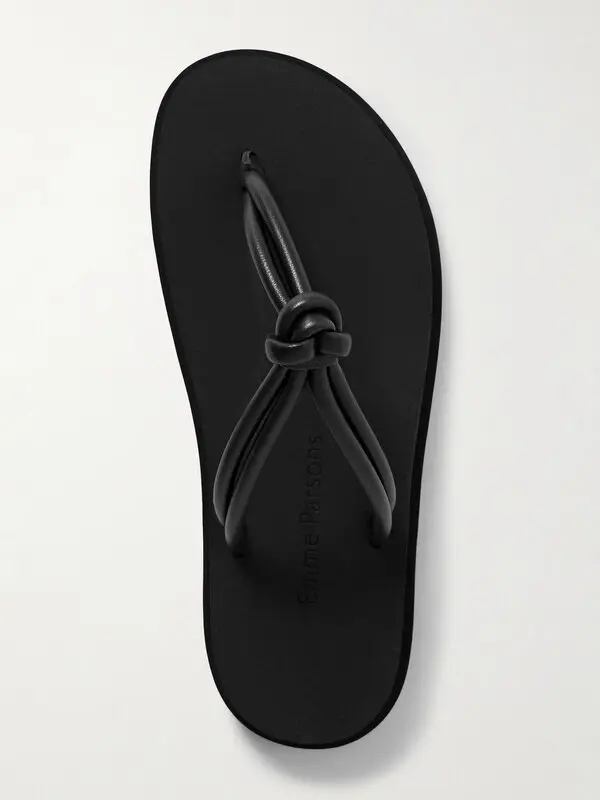EMME PARSONS Knot Leather Flip Flops - Black