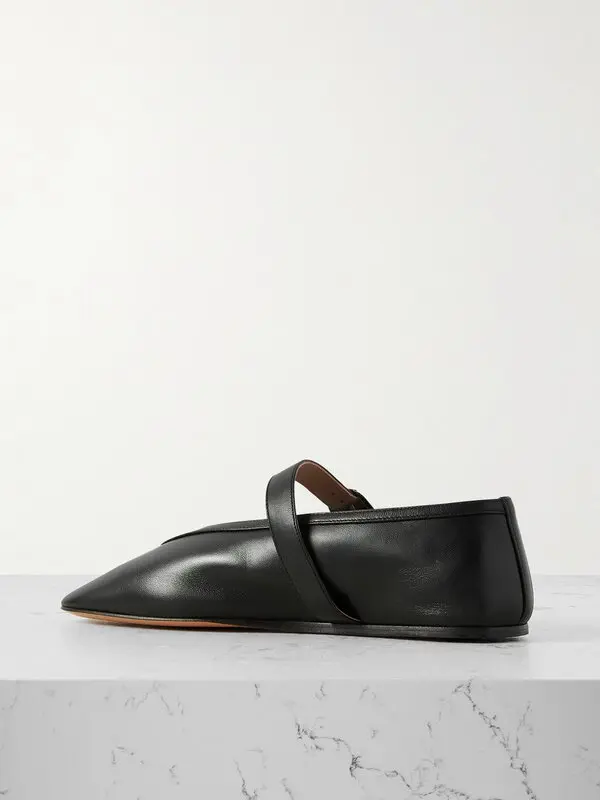 Le Monde Beryl Stella Leather Mary Jane Ballet Flats - Black