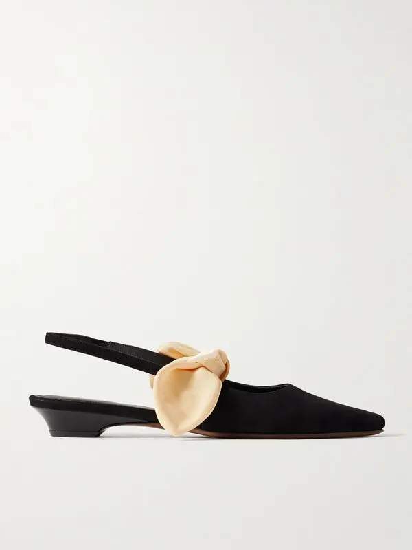 NEOUS Uba Faille And Suede Slingback Flats