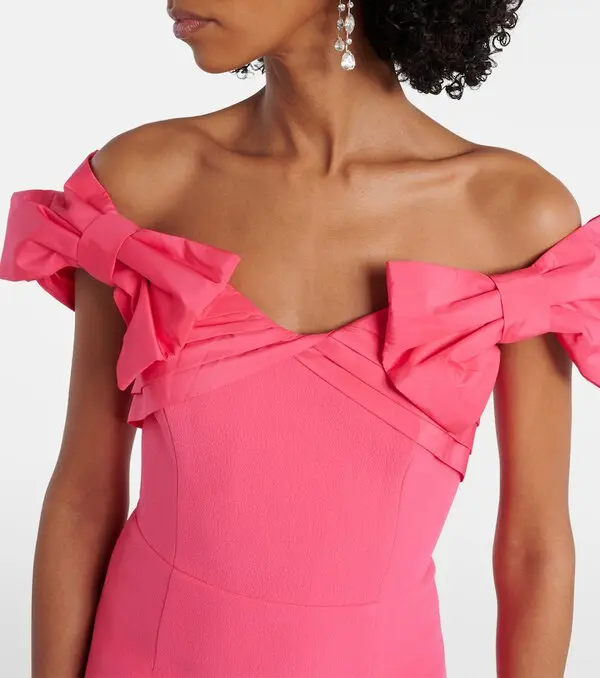 Rebecca Vallance Bow Detail Crepe Mini Dress